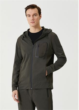 Network Erkek Gri Kapüşonlu Mont Haki XS EU