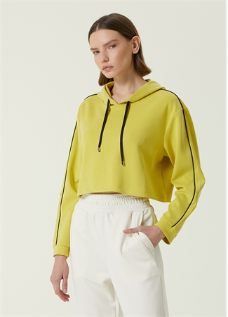 House of Silk Kadın Edlyn Neon Sarı Kapüşonlu Crop Sweatshirt XS EU