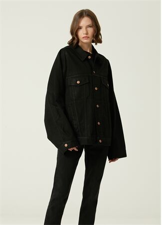 Balenciaga Kadın Siyah Jean Ceket 36 IT