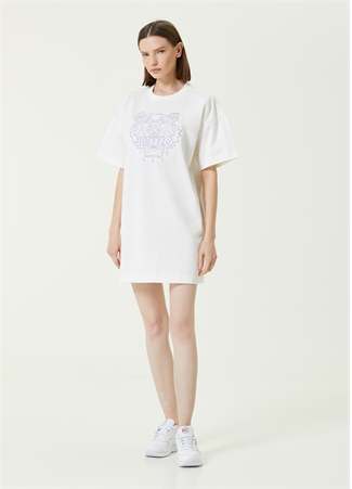 Kenzo Kadın Tiger Beyaz Logolu Mini T-shirt Elbise S EU Kenzo Kadın Tiger Beyaz Logolu Mini T-shirt Elbise S EU