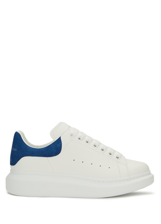 Alexander McQueen Kadın Oversize Beyaz Mavi Logolu Deri Sneaker 36 EU Alexander McQueen Kadın Oversize Beyaz Mavi Logolu Deri Sneaker 36 EU