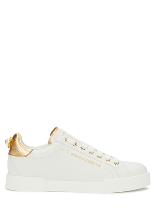 Dolce&Gabbana Kadın Beyaz Logolu Deri Sneaker 35.5 EU Dolce&Gabbana Kadın Beyaz Logolu Deri Sneaker 35.5 EU