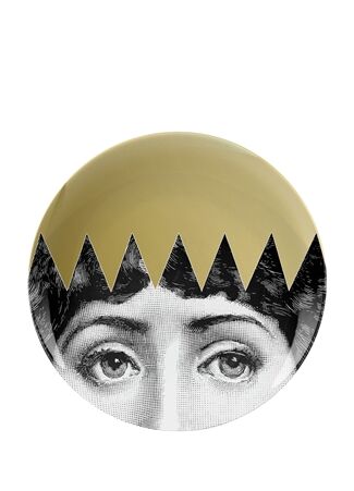 Fornasetti Tema e Variazioni no 62 Porselen Dekoratif Tabak Siyah