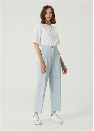 Acne Studios Kadın Mavi Pili Detaylı Keten Pantolon 36 FR Acne Studios Kadın Mavi Pili Detaylı Keten Pantolon 36 FR