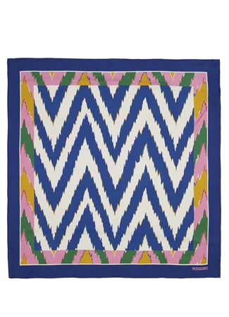 Missoni Kadın Lacivert Zikzak Desenli İpek Fular EU Missoni Kadın Lacivert Zikzak Desenli İpek Fular EU