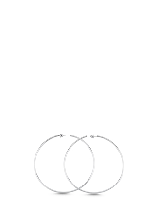 Mers Kadın İnce Halka Formlu Büyük Gümüş Rengi Küpe Altın EU Mers Kadın İnce Halka Formlu Büyük Gümüş Rengi Küpe Altın EU