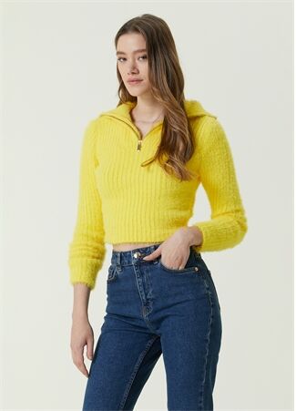 Network Kadın Slim Fit Sarı Kazak S EU