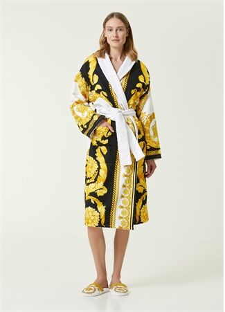 Versace Siyah Beyaz Medusa Detaylı Bornoz Versace Siyah Beyaz Medusa Detaylı Bornoz