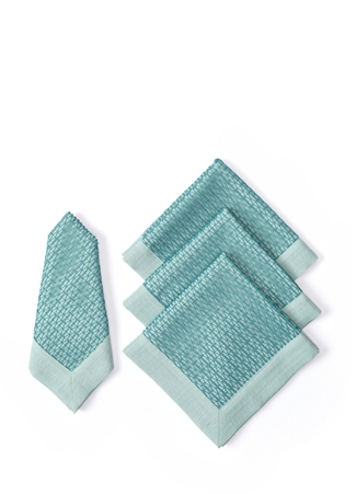 Haan Turkuaz Geometrik Desenli 4lü Peçete Seti Mavi Haan Turkuaz Geometrik Desenli 4lü Peçete Seti Mavi
