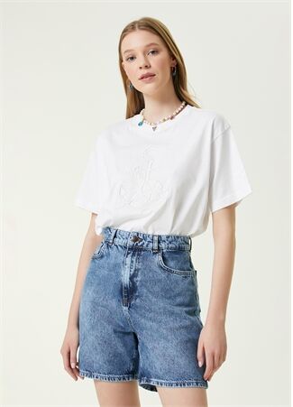 Beymen Club Kadın Beyaz Bisiklet Yaka Nakışlı T-shirt Xs Beymen Club Kadın Beyaz Bisiklet Yaka Nakışlı T-shirt Xs