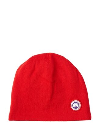 Canada Goose Erkek Kırmızı Logolu Yün Bere EU