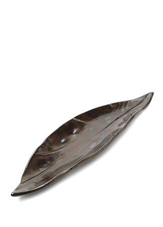 Le Muguet Aspidistra Kahverengi Seramik Dekoratif Tabak