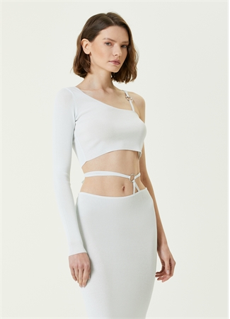 Aya Muse Kadın Ekru Tek Kol Crop Triko Bej XS EU Aya Muse Kadın Ekru Tek Kol Crop Triko Bej XS EU