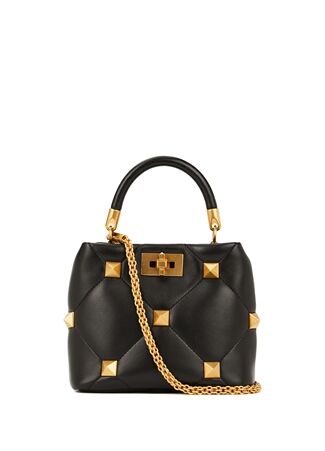 Valentino Garavani Kadın Rockstud Siyah Deri Çanta EU