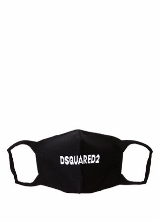 Dsquared2 Kadın Siyah Logo Jakarlı Yüz Aksesuarı EU