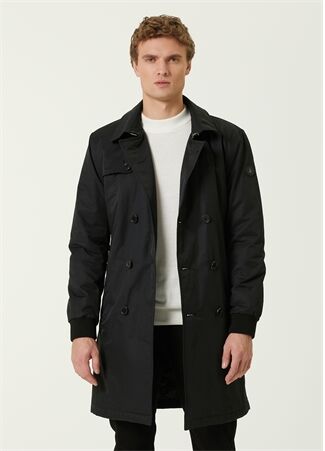 Beymen Club Erkek Siyah Beli Kemerli Pardösü L