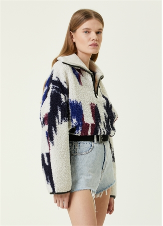 Etoile Isabel Marant Kadın Marner Ekru Fermuarlı Kazak Bej 36 FR