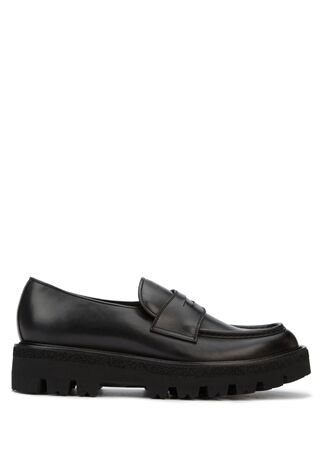 Barrett Erkek Siyah Deri Loafer 5.5 UK