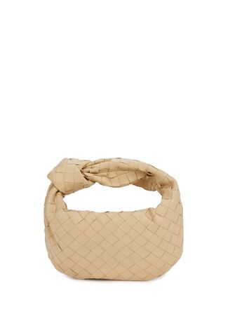 Bottega Veneta Kadın Bej Örgü Dokulu Deri El Çantası EU