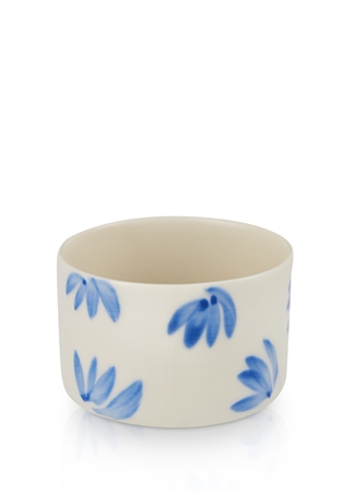 Goho Ala Mini Beyaz Lotus Çiçeği Desenli Porselen Barda Çok Renkli