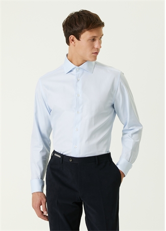 Corneliani Erkek Mavi Modern Yaka Gömlek 39 IT Corneliani Erkek Mavi Modern Yaka Gömlek 39 IT