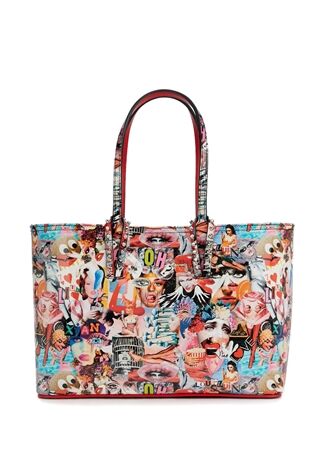 Christian Louboutin Kadın Colorblocked Desenli Deri Omuz Çantası EU Christian Louboutin Kadın Colorblocked Desenli Deri Omuz Çantası EU