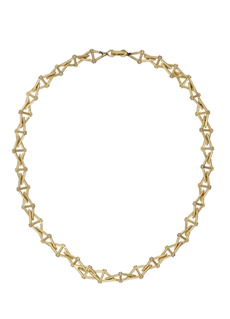 Ponponiere Kadın Karma Geometrik Zincir Formlu Kolye Altın Rengi EU