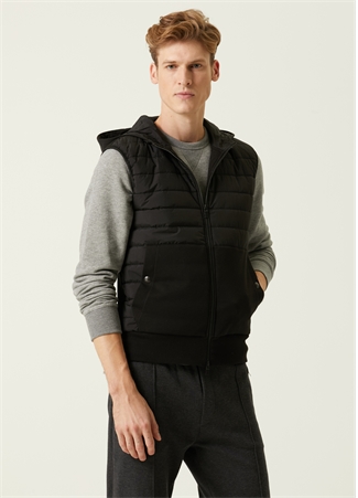 Beymen Collection Erkek Siyah Kapüşonlu Kapitoneli Yelek S EU Beymen Collection Erkek Siyah Kapüşonlu Kapitoneli Yelek S EU