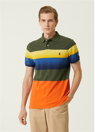 Polo Ralph Lauren Erkek Custom Slim Fit Colorblocked T-shirt Yeşil S EU Polo Ralph Lauren Erkek Custom Slim Fit Colorblocked T-shirt Yeşil S EU