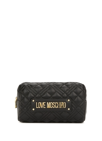Love Moschino Kadın Siyah Kapitoneli Logolu Makyaj Çantası EU Love Moschino Kadın Siyah Kapitoneli Logolu Makyaj Çantası EU