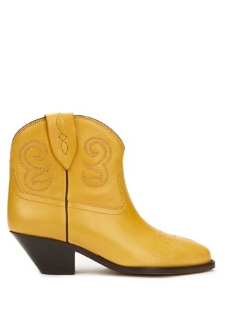Isabel Marant Kadın Hardal Nakış Detaylı Deri Bot Sarı 36 EU