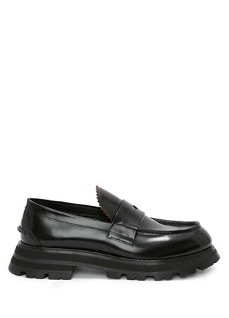 Alexander McQueen Erkek Siyah Deri Loafer 42 EU