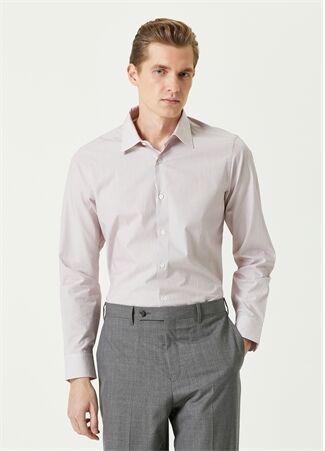 Pal Zileri Erkek Bordo Mikro Desenli Gömlek 40 IT