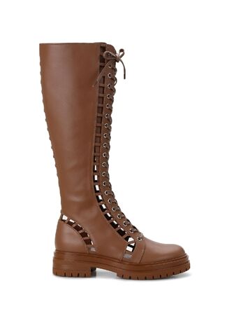 Gianvito Rossi Kadın Halsey Siyah Deri Çizme Kahverengi 36 EU