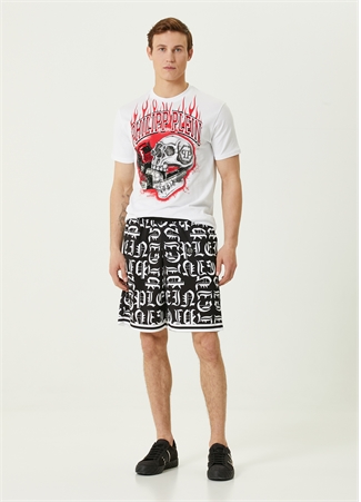 Philipp Plein Erkek Siyah Kontrast Logo Desenli Bermuda L Eu Philipp Plein Erkek Siyah Kontrast Logo Desenli Bermuda L Eu