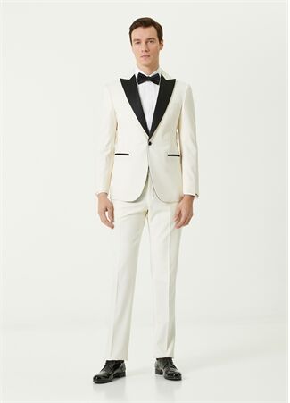 Pal Zileri Erkek Beyaz Yün Takım Elbise 48 IT