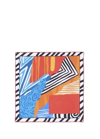 Beymen Club Kadın Colorblocked Desenli 50x50 cm İpek Eşarp EU