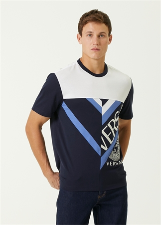 Versace Erkek Mavi Logo Detaylı T-shirt S EU Versace Erkek Mavi Logo Detaylı T-shirt S EU