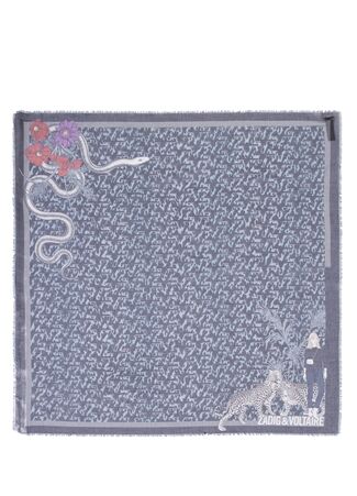 Zadig&Voltaire Kadın Gri Karışık Desenli Şal Siyah EU