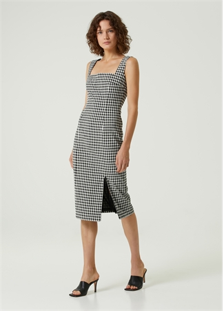 Beymen Club Kadın Siyah Kare Yaka Pötikareli Midi Elbise 36 Beymen Club Kadın Siyah Kare Yaka Pötikareli Midi Elbise 36