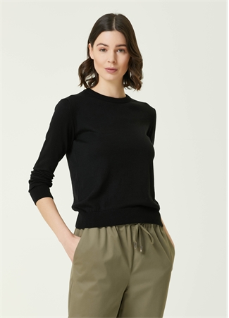 Beymen Kadın Siyah Bisiklet Yaka Basic Kazak S Eu