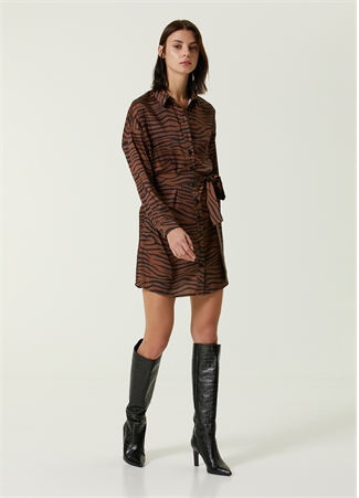 Network Kadın Regular Fit Camel Siyah Zebra Desenli Mini Elbise Kahverengi 34 EU Network Kadın Regular Fit Camel Siyah Zebra Desenli Mini Elbise Kahverengi 34 EU
