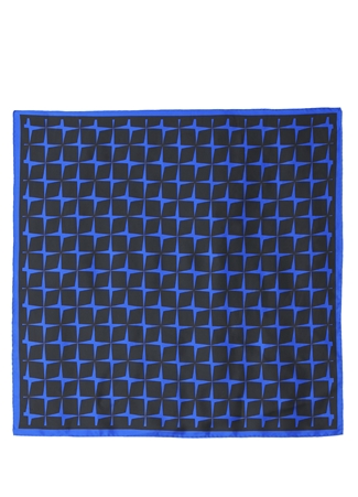 Beymen Club Kadın Kobalt Karo Desenli 90x90 cm İpek Eşarp Mavi EU Beymen Club Kadın Kobalt Karo Desenli 90x90 cm İpek Eşarp Mavi EU