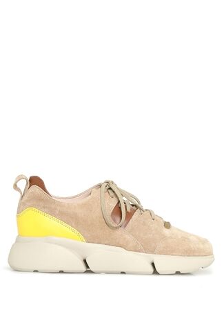 Beymen Club Kadın Bej Geometrik Tabanlı Deri Sneaker 36