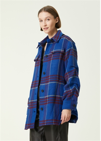 Allsaints Kadın Tessa Mavi Kapüşonlu Ekoseli Ceket 0 UK Allsaints Kadın Tessa Mavi Kapüşonlu Ekoseli Ceket 0 UK