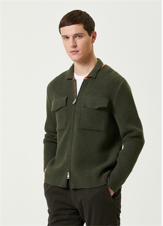 Academia Erkek Haki Polo Yaka Fermuarlı Hırka S EU