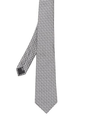 Lanvin Erkek Gri Mikro Desenli İpek Kravat Eu