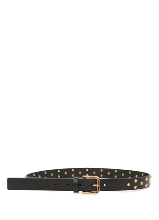 Versace Kadın Siyah Medusa Detaylı Deri Kemer 75 EU