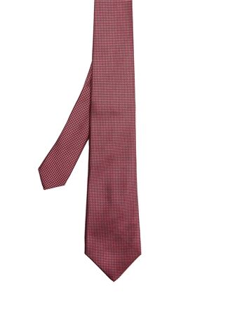 Canali Erkek Bordo Mikro Desenli İpek Kravat EU