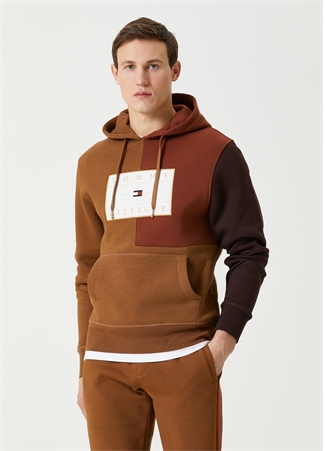 Tommy Hilfiger Erkek Icon Colorblock Kapüşonlu Organik Pamuk Sweatshirt Turuncu S EU Tommy Hilfiger Erkek Icon Colorblock Kapüşonlu Organik Pamuk Sweatshirt Turuncu S EU